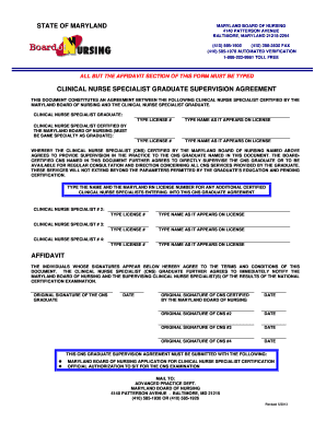 Fillable Online CLINICAL NURSE SPECIALIST GRADUATE SUPERVISION ...