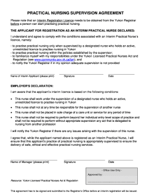 Fillable Online PRACTICAL NURSING SUPERVISION AGREEMENT Fax Email Print ...