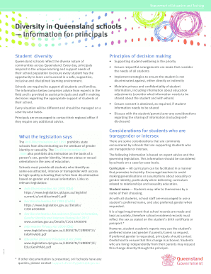 Fillable Online education qld gov Diversity in Queensland schools Fax Email Print - pdfFiller