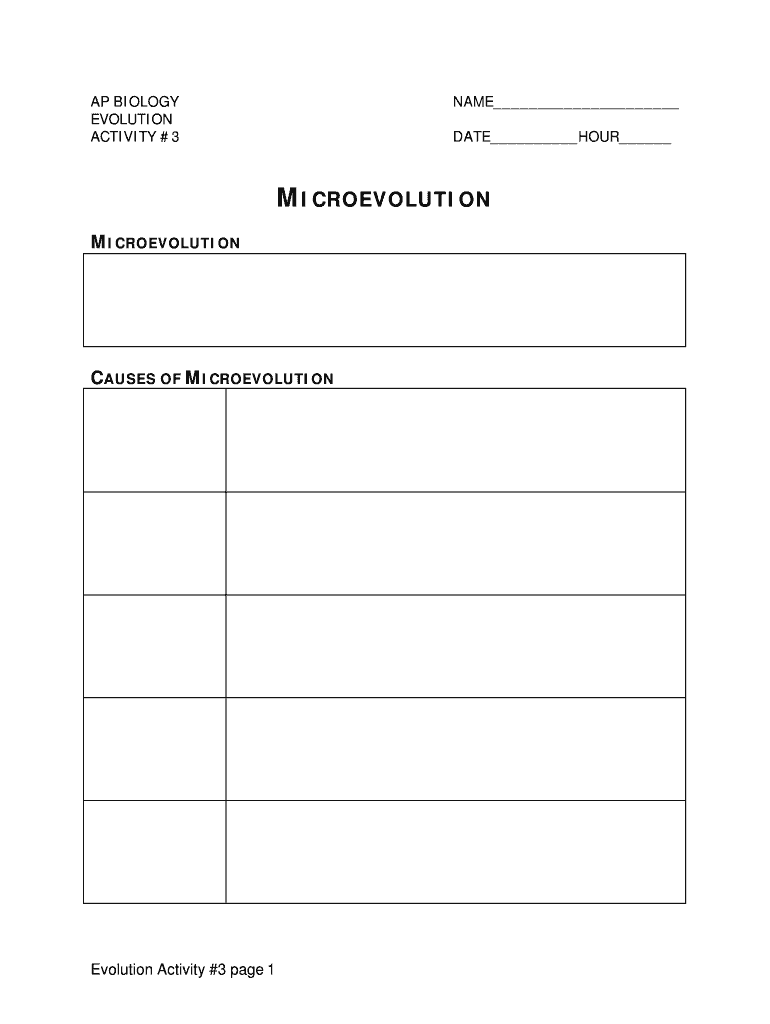 Fillable Online edhsgreensea CAUSES OF MICROEVOLUTION - edhsgreensea ...