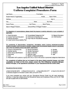 Fillable Online notebook lausd Attachment A English Fax Email Print - pdfFiller