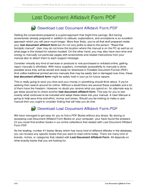 Fillable Online lbconline Lost Document bAffidavitb Form - lbconlinenet Fax Email Print - pdfFiller