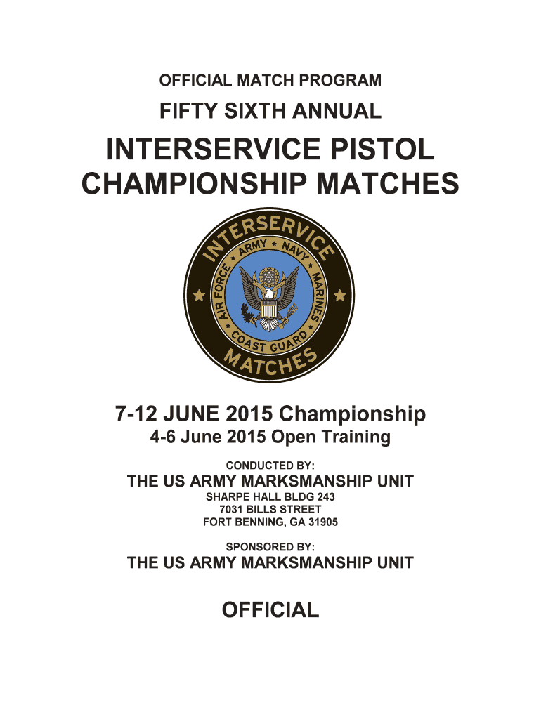 Fillable Online usaac army INTERSERVICE PISTOL CHAMPIONSHIP MATCHES Fax ...