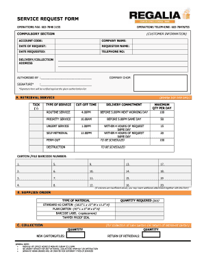 Fillable Online Service Request Form -R1 Fax Email Print - pdfFiller