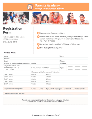 Fillable Online ocps Registration Form Complete the Registration Form ...