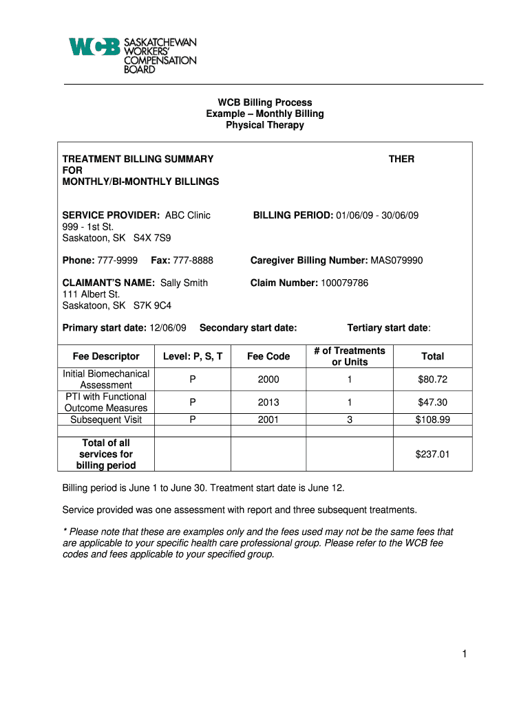 Fillable Online WCB Billing Process Fax Email Print - pdfFiller