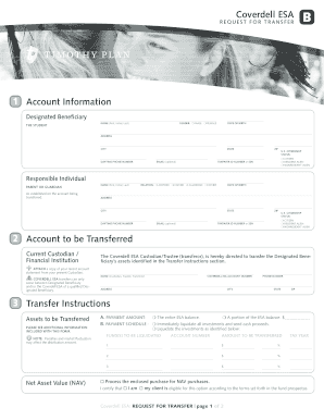 Fillable Online Coverdell ESA B - The Timothy Plan Fax Email Print ...