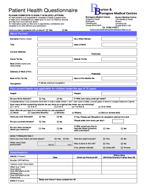 Fillable Online guildfordandwaverleyccg nhs Patient Health ...