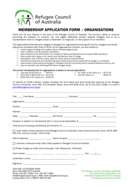 Fillable Online MEMBERSHIP APPLICATION FORM ORGANISATIONS Fax Email Print - pdfFiller