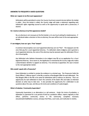 Fillable Online What can I expect at my first court appearance Fax ...