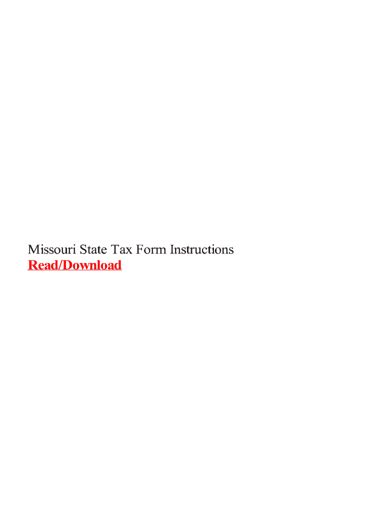 Fillable Online Missouri State Tax Form Instructions Fax Email Print ...