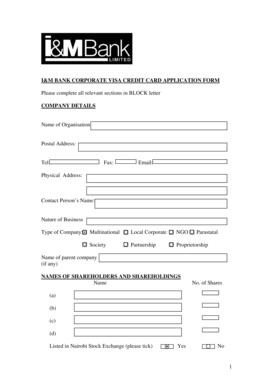 Visa Card Application Form | pdfFiller