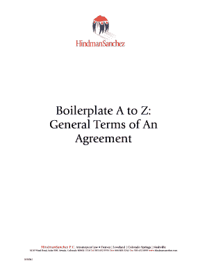 Fillable Online Boilerplate A to Z General Terms of An Agreement Fax ...