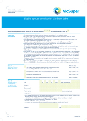 Fillable Online Eligible spouse contribution via direct debit - VicSuper Fax Email Print - pdfFiller