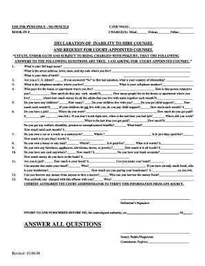 Fillable Online I STATE UNDER OATH AND SUBJECT TO BEING CHARGED WITH ...