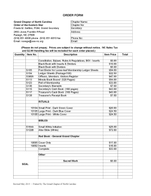 Fillable Online oes-nc ORDER FORM - NC OES - oes-nc Fax Email Print ...