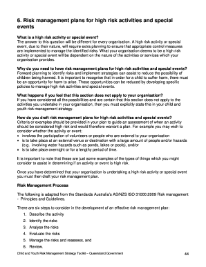 Fillable Online Risk management plans for high risk activities and ...