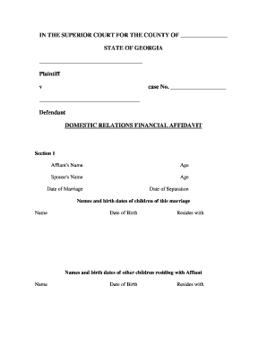 Fillable Online Divorce - FINANCIAL AFFIDAVIT.doc Fax Email Print ...
