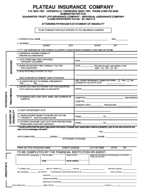 Fillable Online Disability claim form Oct 2014dox Fax Email Print ...