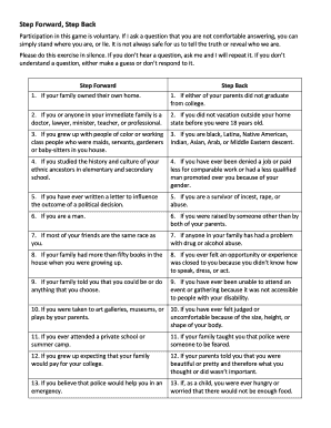 Fillable Online Step Forward Step Back.doc Fax Email Print - pdfFiller