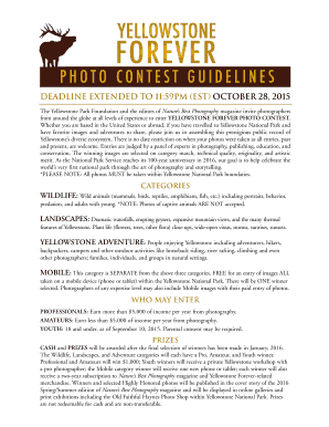 Fillable Online PHOTO CONTEST GUIDELINES - Competition - Galleries Fax ...