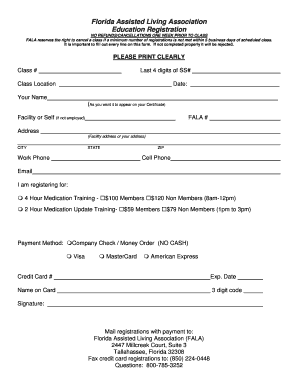 Fillable Online Florida Assisted Living Association Fax Email Print ...