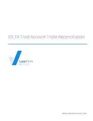 Fillable Online IOLTA Trust Account Triple Reconciliation Fax Email ...