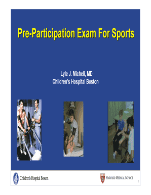 Fillable Online Pre-Participation Exam For Sports Fax Email Print ...