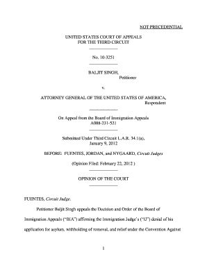 Fillable Online On Appeal from the Board of Immigration Appeals Fax ...