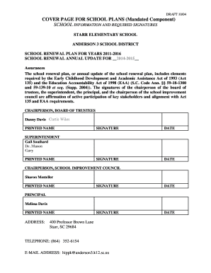 Fillable Online anderson3 k12 sc STARR ELEMENTARY SCHOOL ANDERSON 3 SCHOOL DISTRICT SCHOOL ...