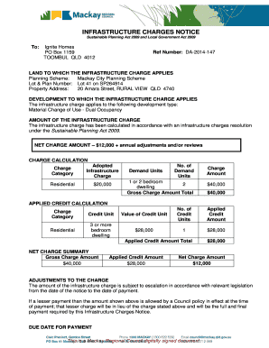 Fillable Online planning mackay qld gov INFRASTRUCTURE CHARGES NOTICE ...