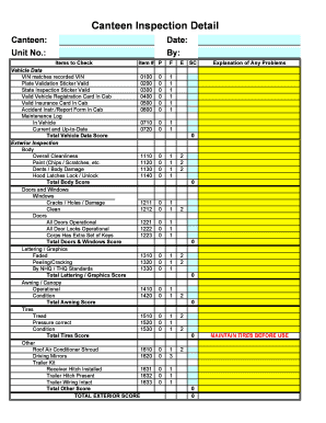 Fillable Online Canteen Inspection Detail Fax Email Print - pdfFiller