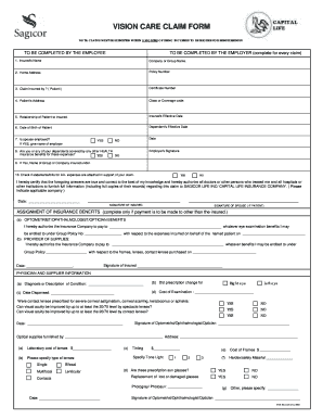 Fillable Online VISION CARE bCLAIMb FORM Fax Email Print - pdfFiller