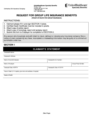 Fillable Online ULIC Life Claim Formdocx Fax Email Print - pdfFiller