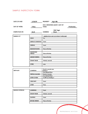 Fillable Online Sample InSpectIon form - Maestas Ward Real Estate Fax ...