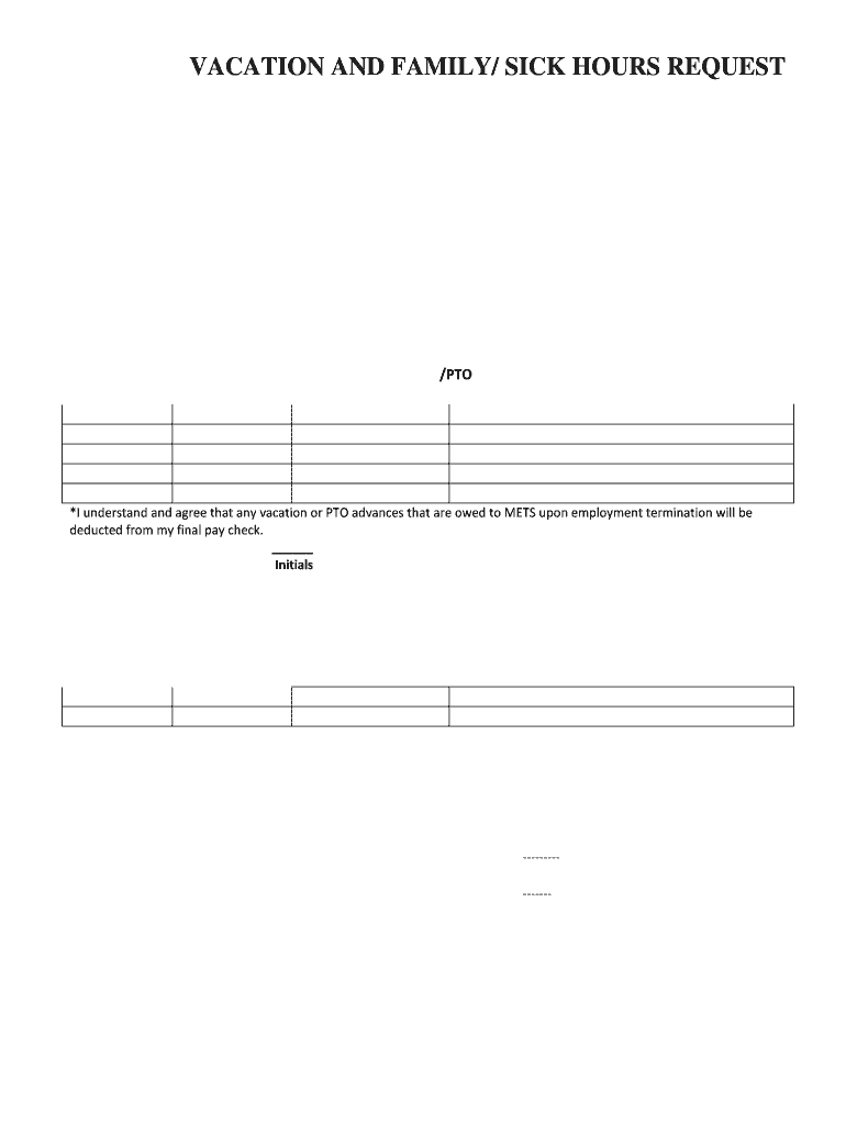 Fillable Online VACATION AND FAMILY SICK HOURS REQUEST Fax Email Print ...