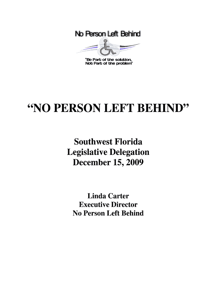 Fillable Online NO PERSON LEFT BEHIND Fax Email Print - pdfFiller