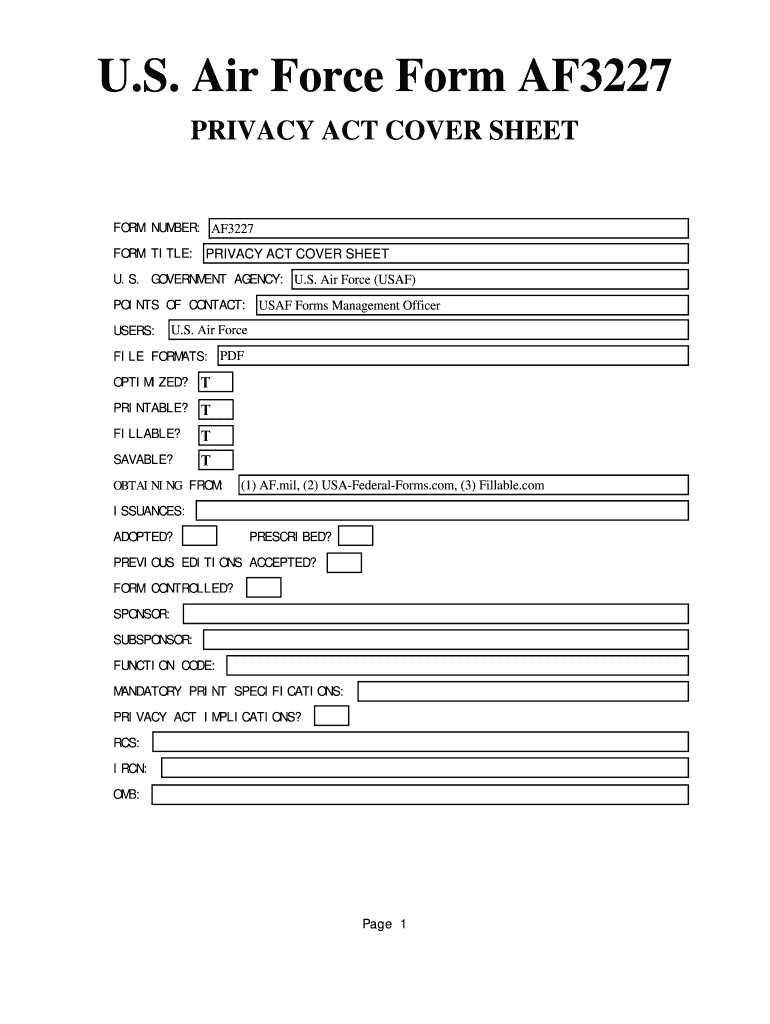 Af3227 - Fill Online, Printable, Fillable, Blank | pdfFiller