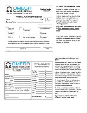 Fillable Online PAYROLL AUTHORIZATION FORM Routing Number Please complete Fax Email Print ...