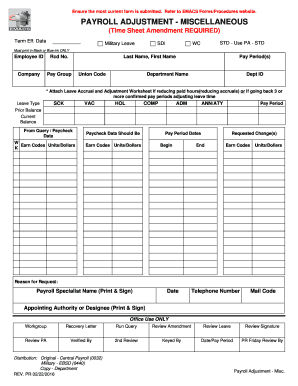 Fillable Online sbcounty PAYROLL ADJUSTMENT MISCELLANEOUS Fax Email ...
