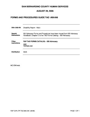 Fillable Online SAN BERNARDINO COUNTY HUMAN SERVICES AUGUST 29 2006 ...