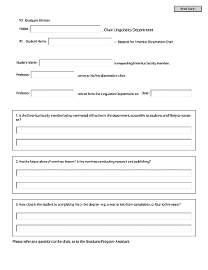 Fillable Online linguistics ucsb TO Graduate Division FROM Chair Linguistics Department Fax ...