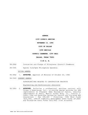 Fillable Online Invocation and Pledge of Allegiance (Council Chambers ...