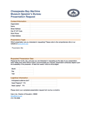 Fillable Online Speakers bureau request formdocx Fax Email Print ...