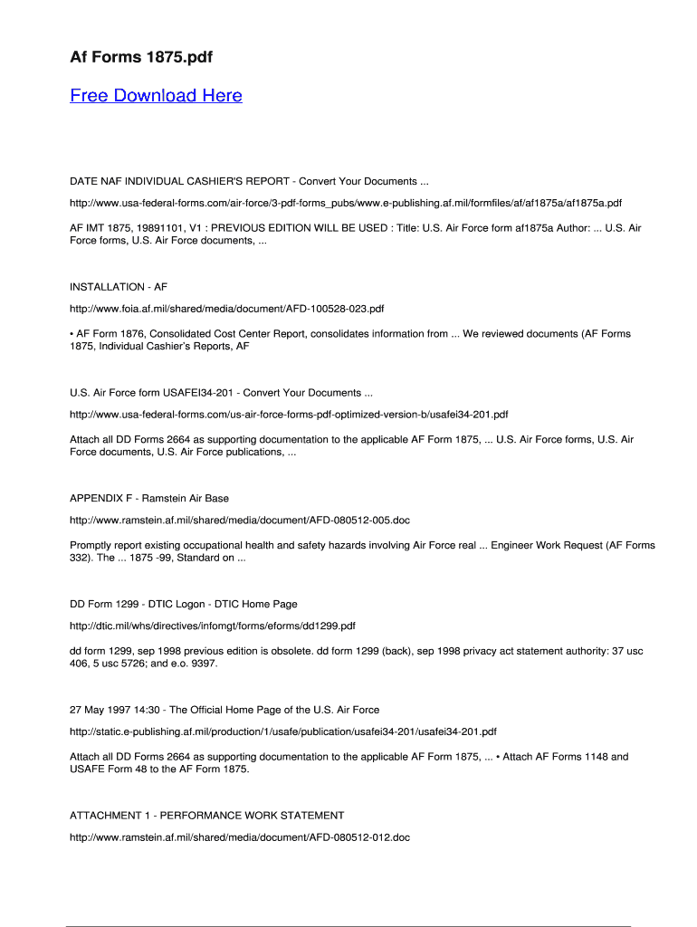 Fillable Online Af Forms 1875 Fax Email Print - pdfFiller