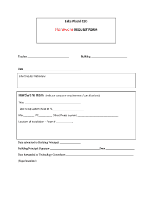 Fillable Online lpcsd Tech Hardware request form 2013 - lpcsdorg Fax ...