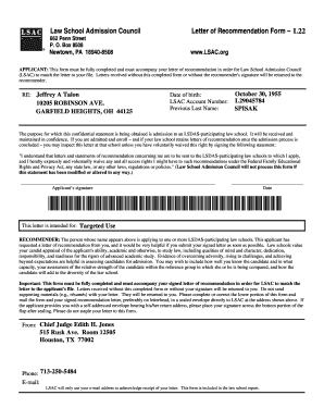 Fillable Online Law School Admission Council Letter of Recommendation ...