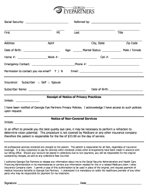 Fillable Online Subscriber Self Spouse - bgaeyepartnerscomb Fax Email ...