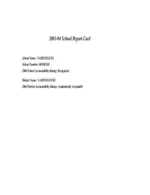 Fillable Online 2003-04 School Report Card - Fairfield ISD - Home Fax ...