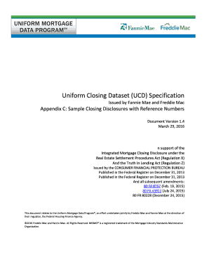Fillable Online Uniform Closing Dataset UCD Specification Fax Email ...